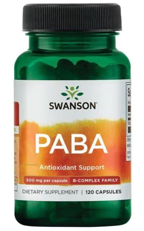 PABA (kwas para-aminobenzoesowy) 120 kapsułek Swanson - Skład | Cena ...