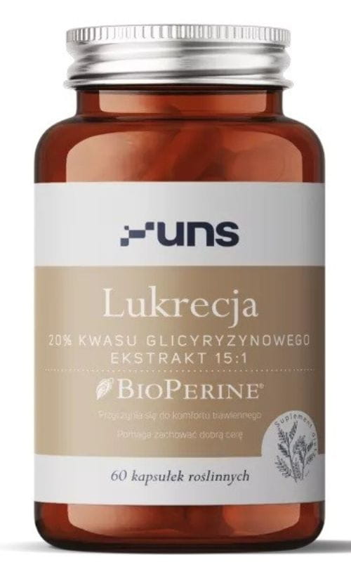Lukrecja 60 kaps. - 20% kwasu glicyryzynowego UNS - Skład | Cena ...